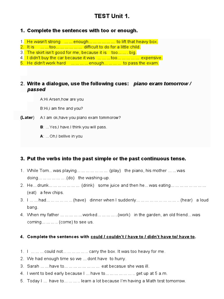 Test Unit 1 Project 4 | PDF | Languages | Foreign Language Studies