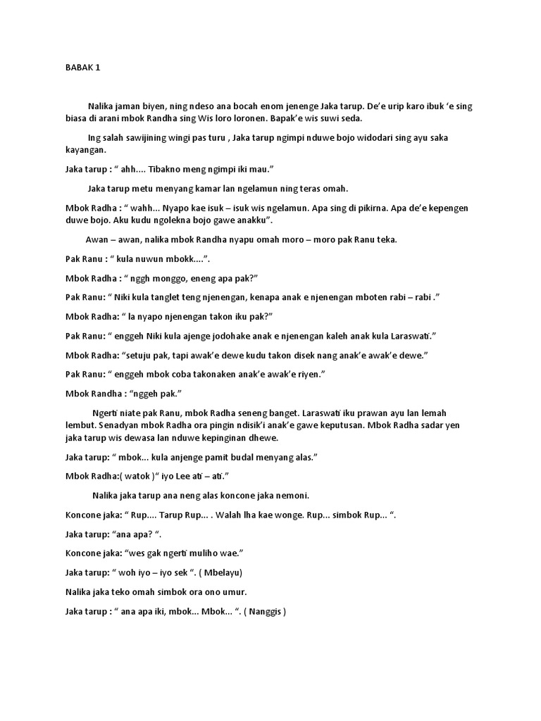 Naskah Drama Jaka Tarup Dan 7 Bidadari | PDF | Griya & Taman | Agama & Spiritualitas