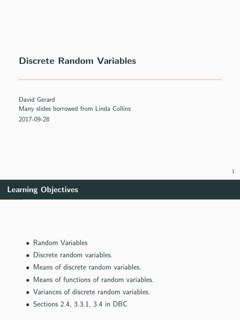 13 Discrete RV | PDF | Probability Distribution | Random Variable