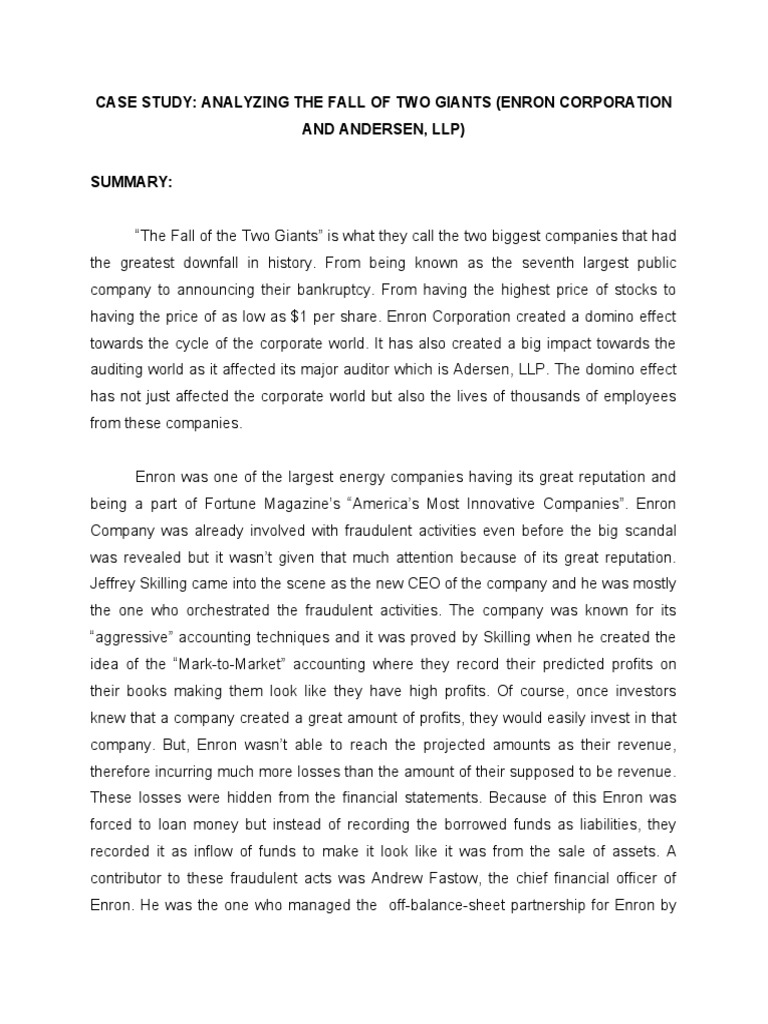 Enron Case Study | Download Free PDF | Audit | Enron