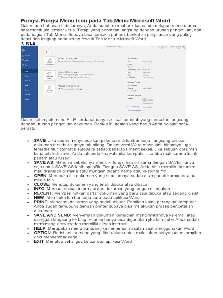 Fungsi-Fungsi Menu Icon Pada Tab Menu Microsoft Word | PDF