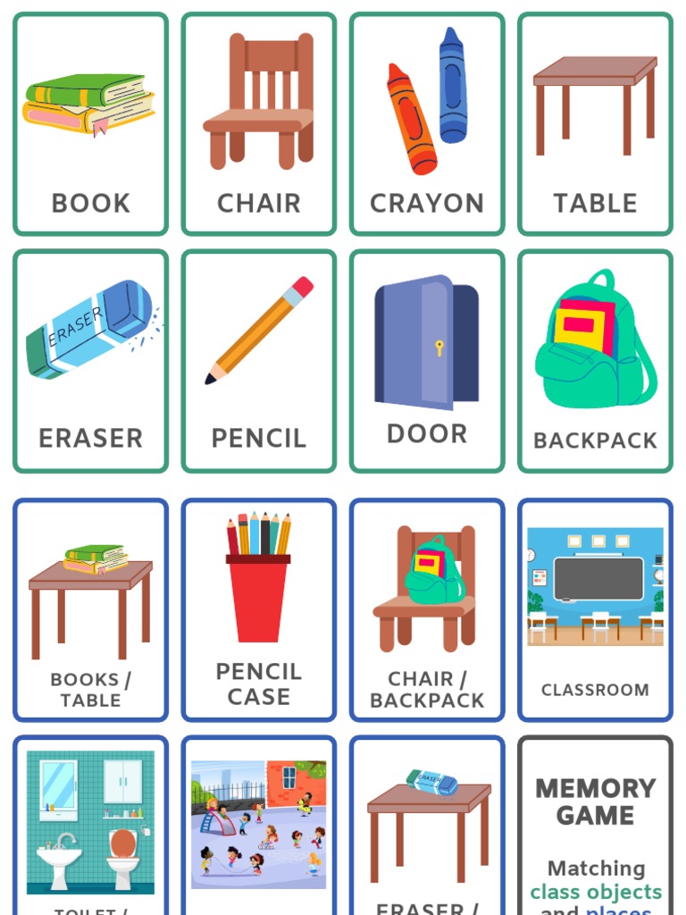 Flashcards - Classroom Objects and Places | PDF