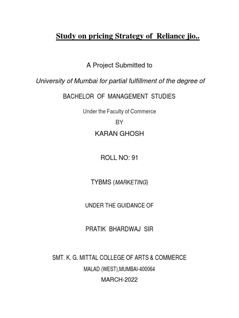 JIO Project Half | PDF | Telecommunications | Business