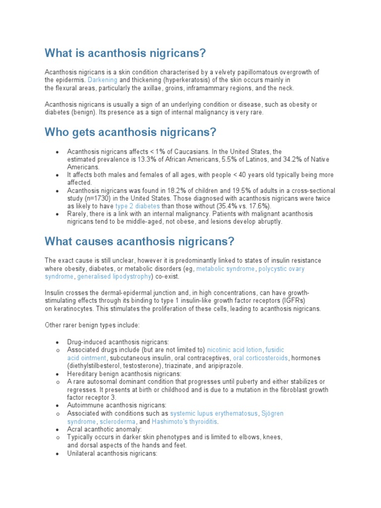 Acanthosis Nigricans | PDF | Medical Specialties | Neoplasms