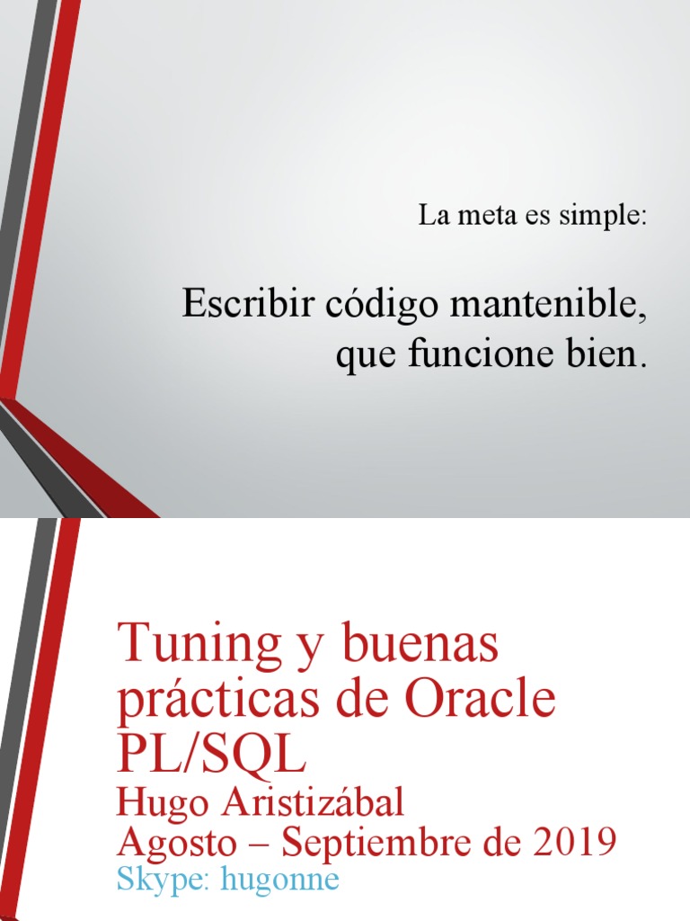 Buenas Prácticas en Oracle PL/SQL | PDF | SQL | Pl / Sql