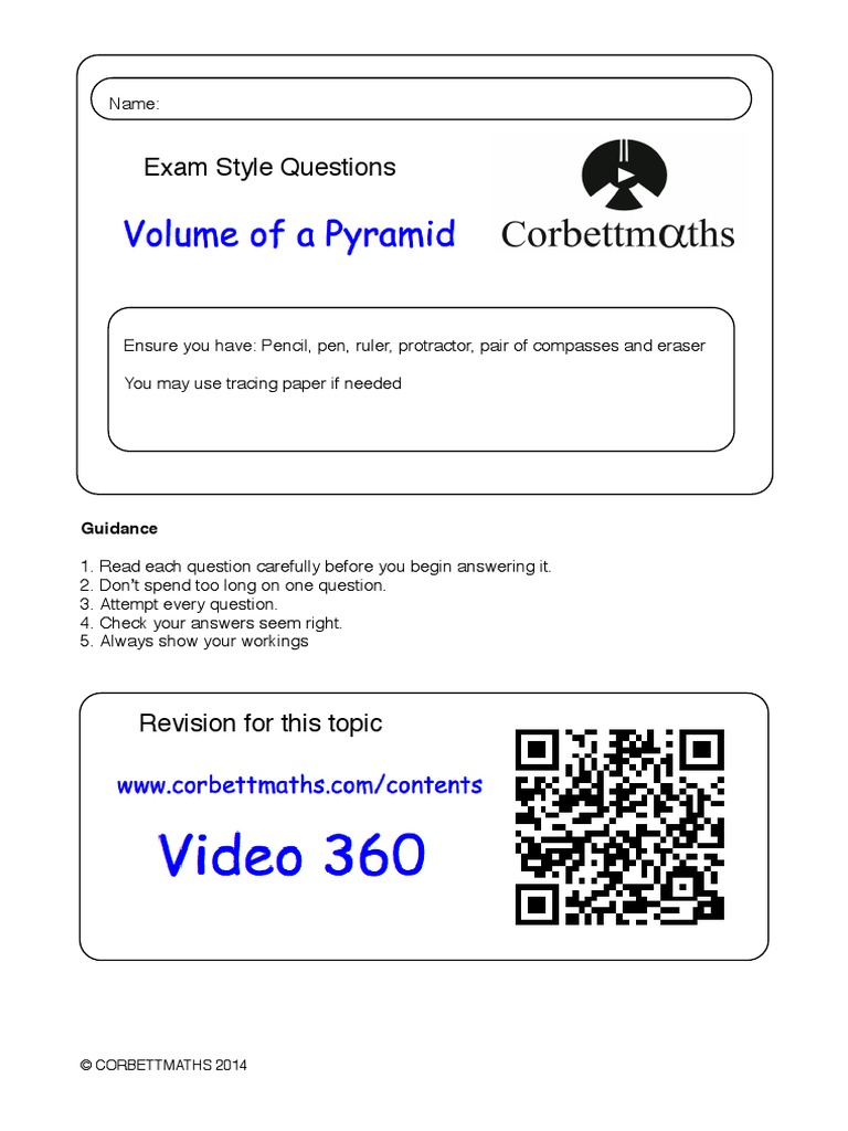 Volume of A Pyramid PDF | PDF | Elementary Mathematics | Classical Geometry