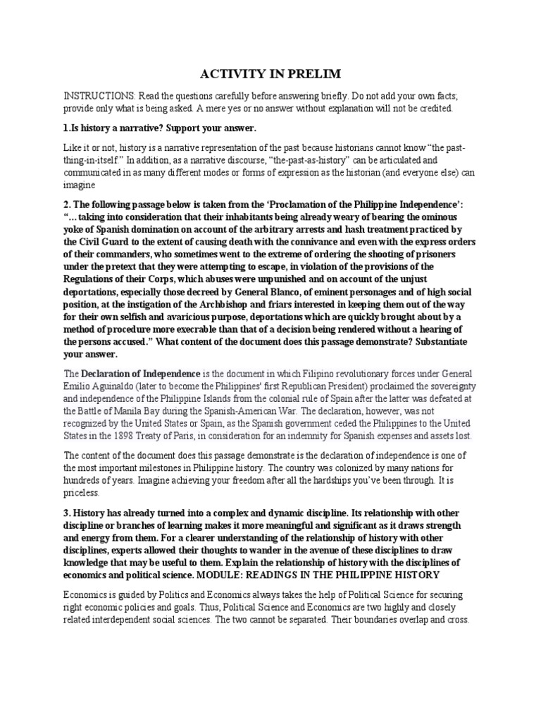 Activity in Prelim | PDF | Primary Sources | Philippines