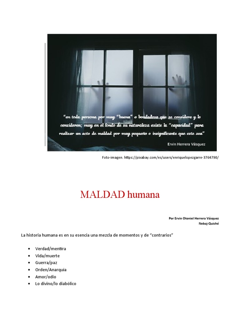 La Maldad Humana | PDF | Mal | Dios