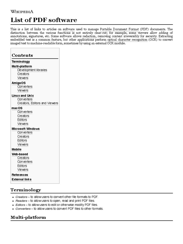 List of PDF Software | PDF | Proprietary Software | Gnu