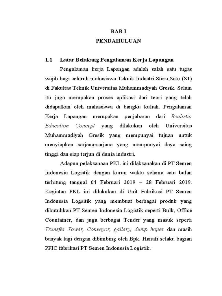 Laporan PKL Bab 1-6 | PDF