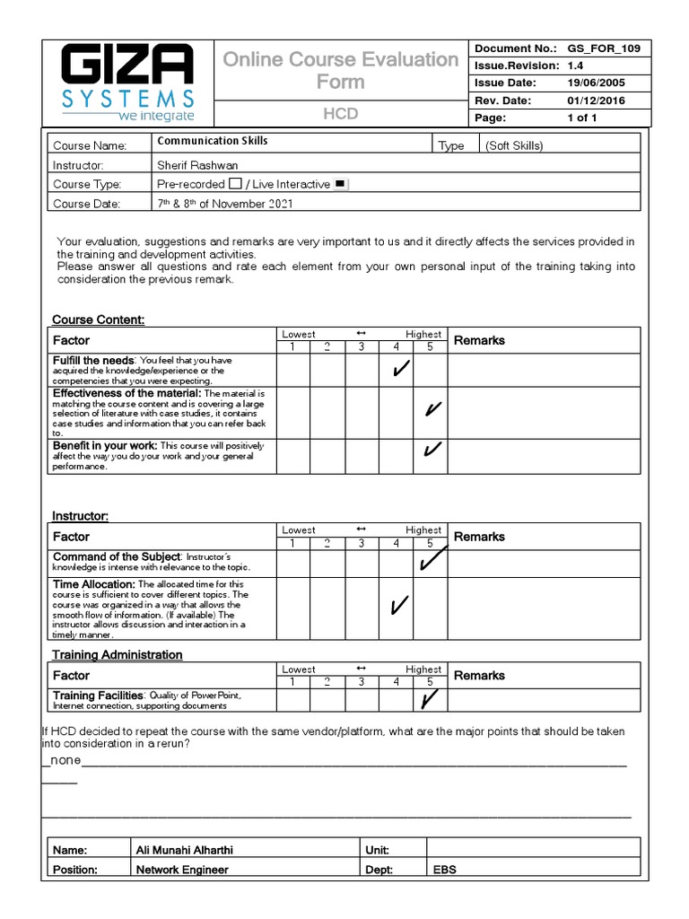 Communication Skills Evaluation | PDF | Cognitive Science | Human ...