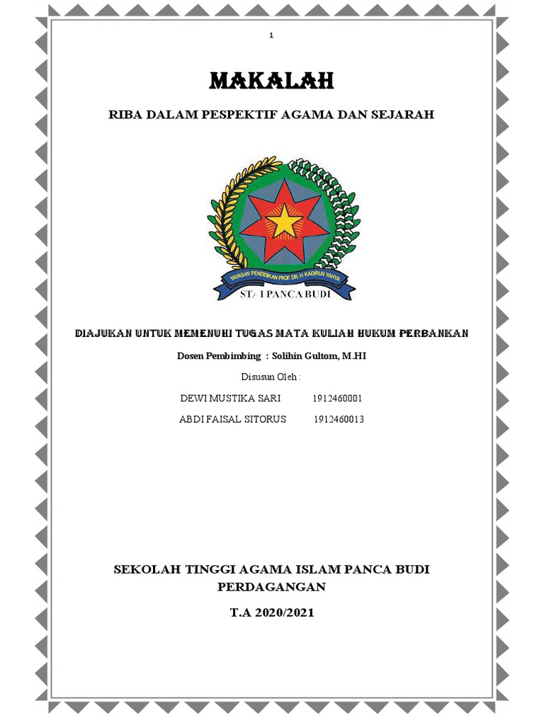 Makalah Riba Dalam Pespektif Agama Dan Sejarah | PDF