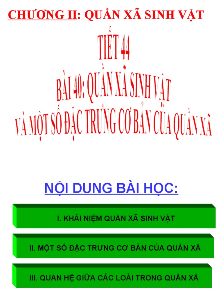 Bai 40 Quan Xa Sinh Vat Va Mot So Dac Trung Co Ban Cua Quan Xa | PDF