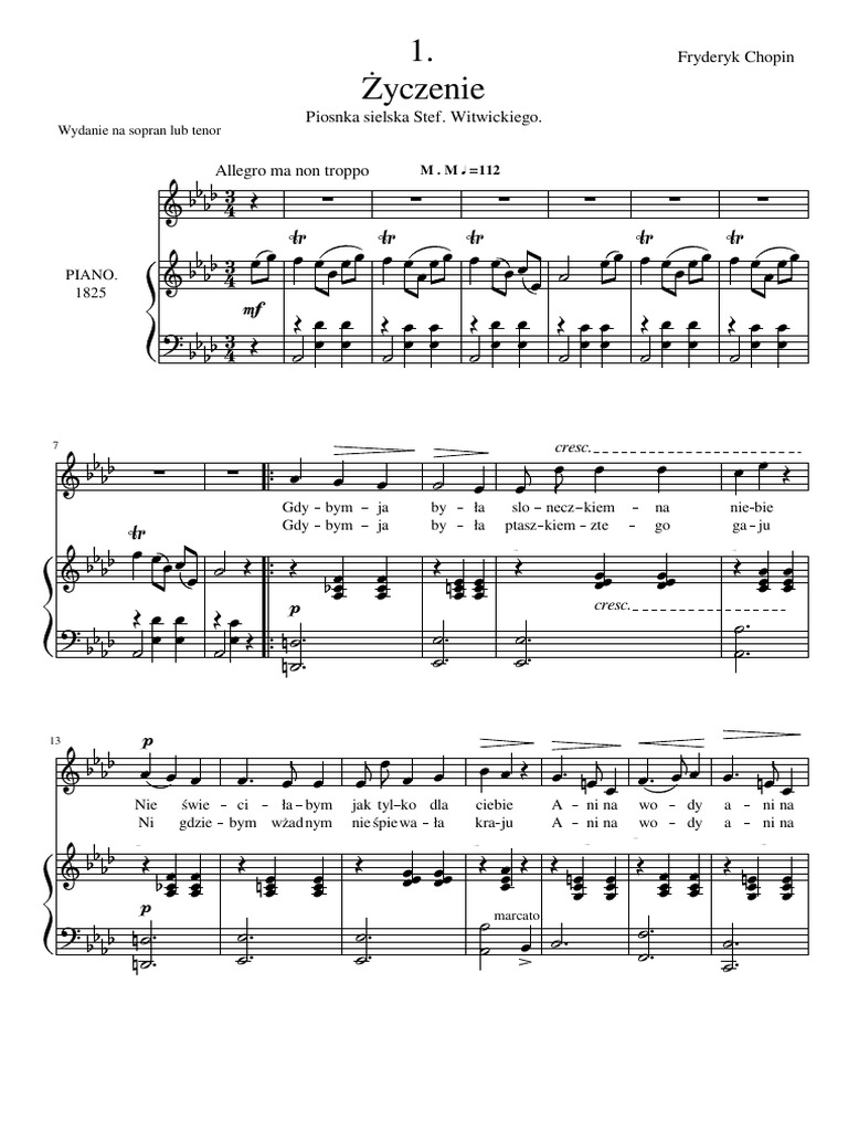 Zyczenie - Chopin (Anano Kherkheulidze) | PDF