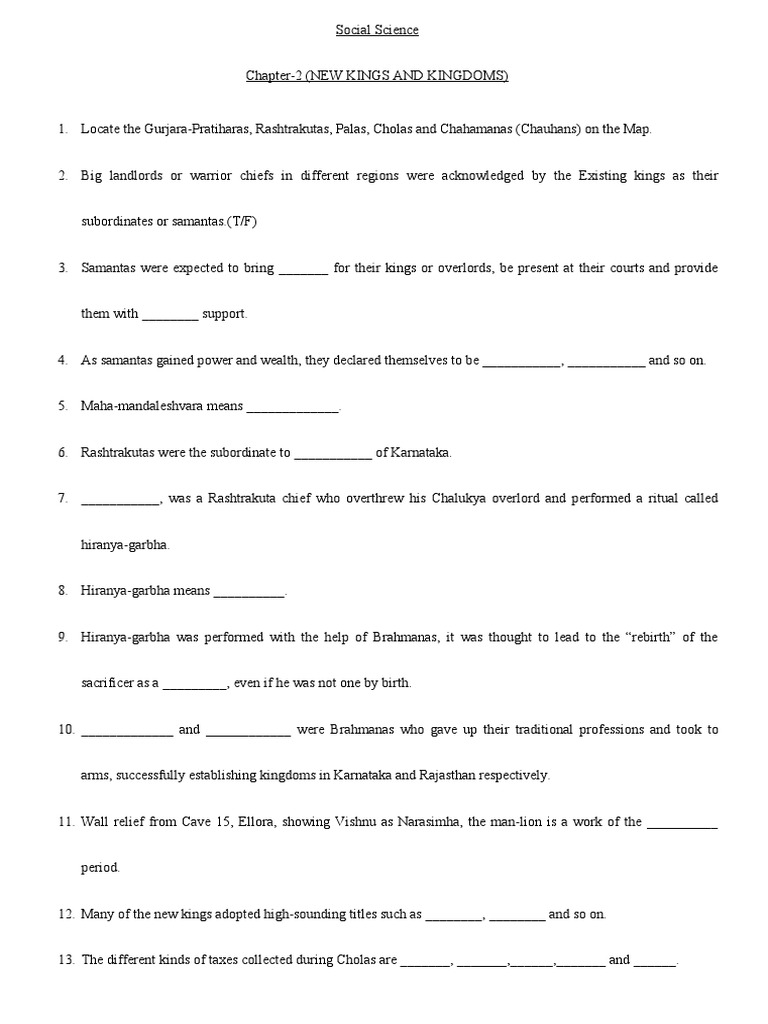 Social Science - Chapter-2 (NEW KINGS AND KINGDOMS) Page 8 | PDF | Asia ...