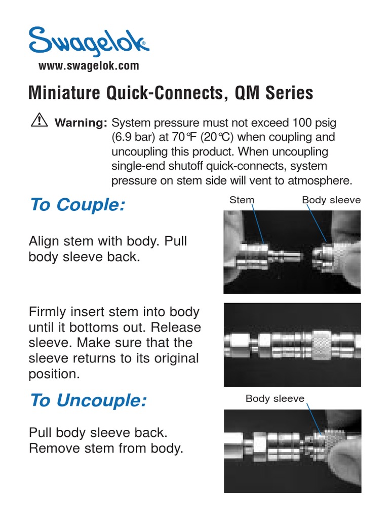 Miniature Quick Connects Qm Series To Couple Pdf