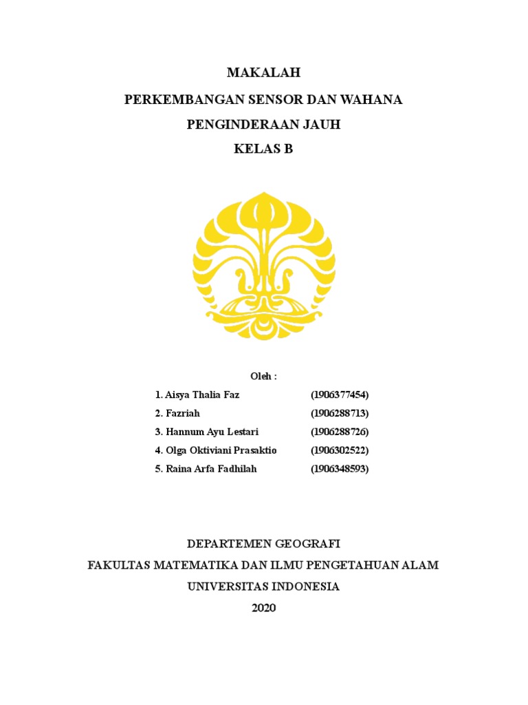 Perkembangan Sensor Dan Wahana Penginderaan Jauh | PDF