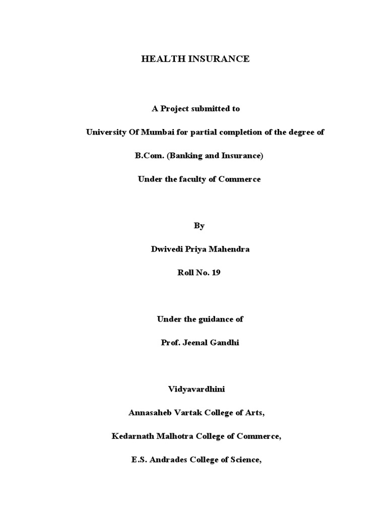 Black Book Project 3 | PDF | Health Maintenance Organization | Insurance