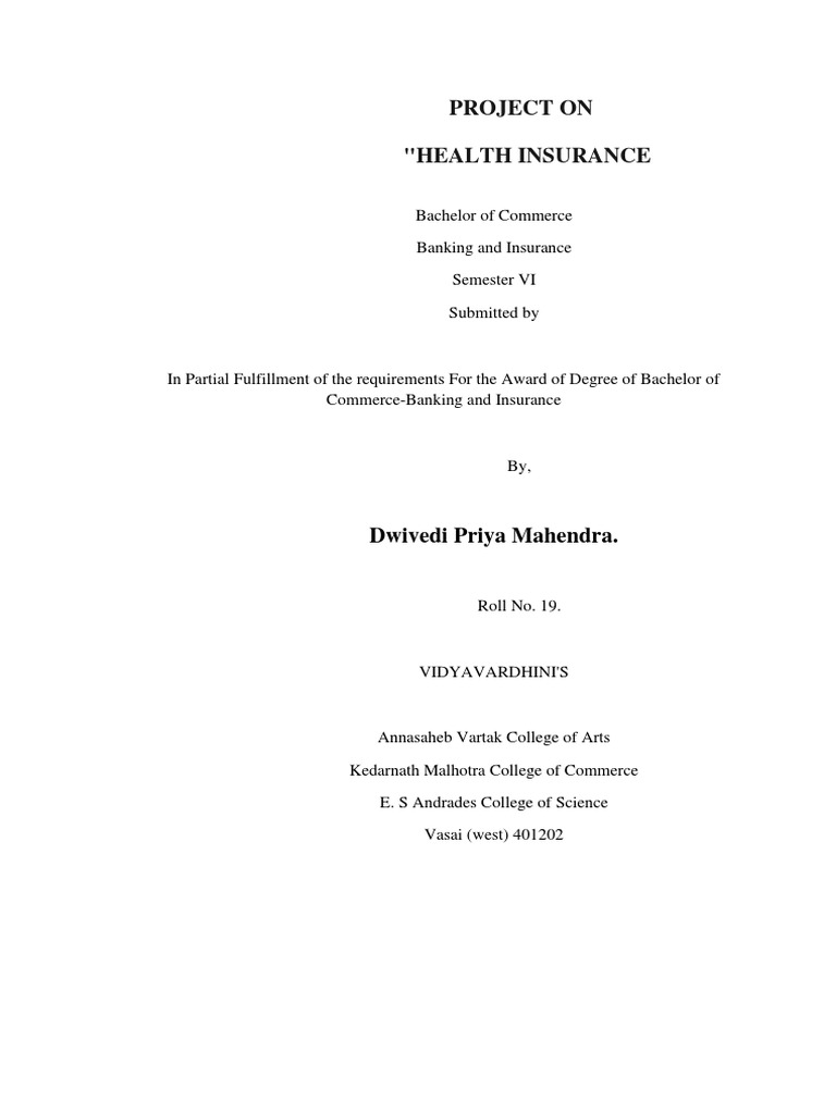 Black Book Project 2 | PDF | Insurance | Health Maintenance Organization