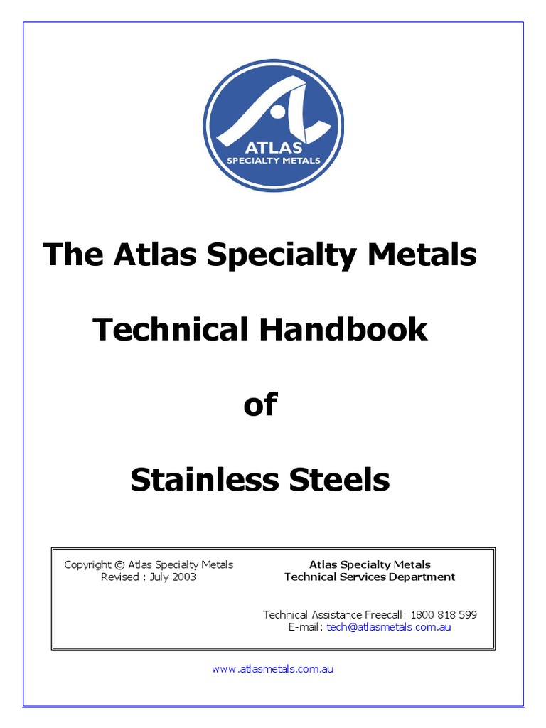 Technical Handbook of Stainless Steel - 2003 | PDF | Stainless Steel ...