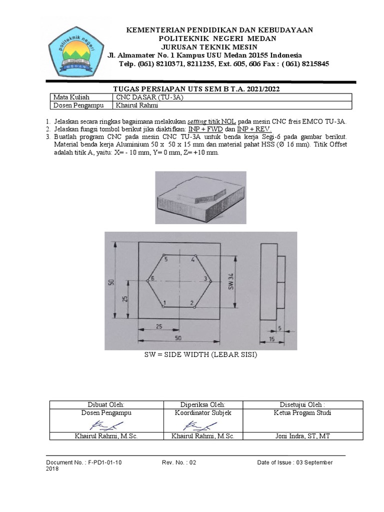 Tugas CNC Tu-3a Sem B Ta 2021-2022 | PDF