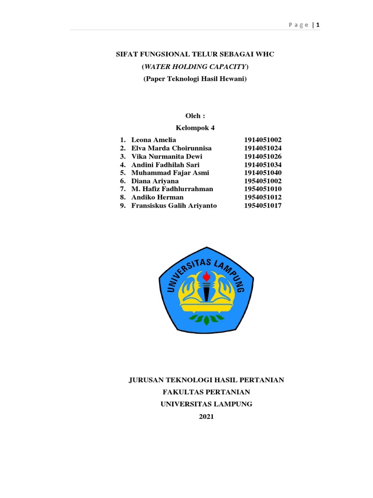 Kel 4 - THP B - Paper Sifat Fungsional Telur | PDF
