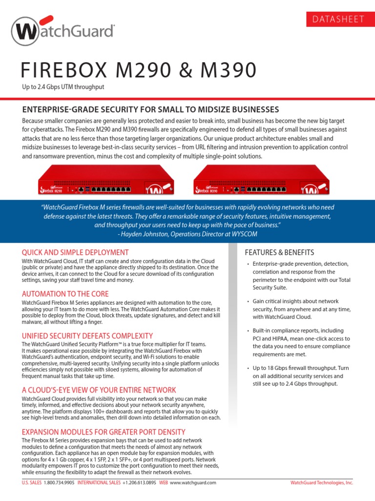 FIREBOX M290 & M390: Enterprise-Grade Security For Small To Midsize ...
