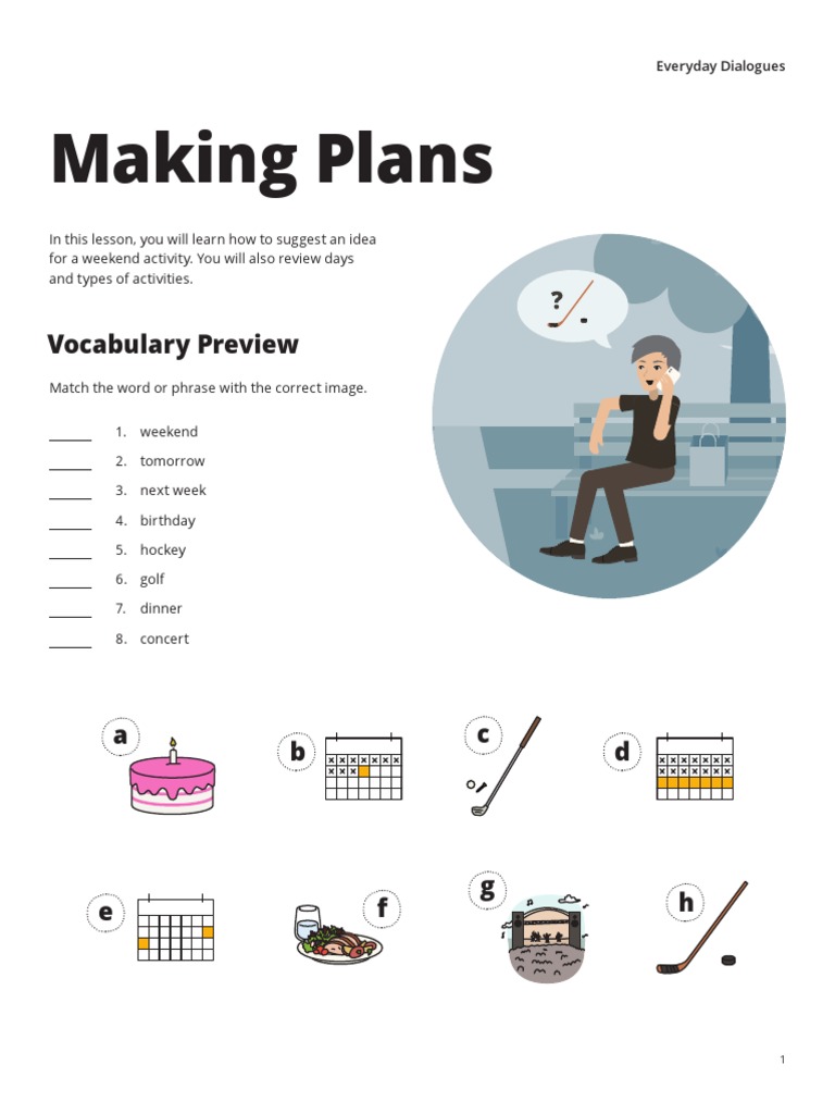 Aula+1+ +Making+Plans | PDF | Vocabulary | Linguistics