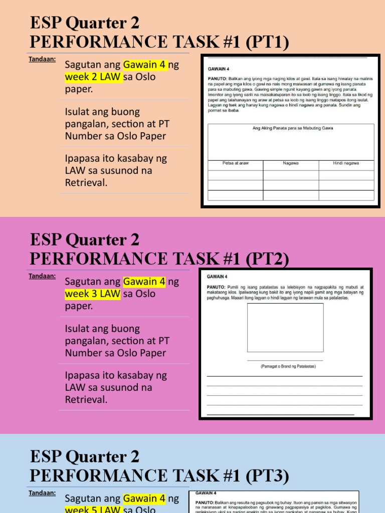 ESP Quarter 2 PERFORMANCE TASK | PDF