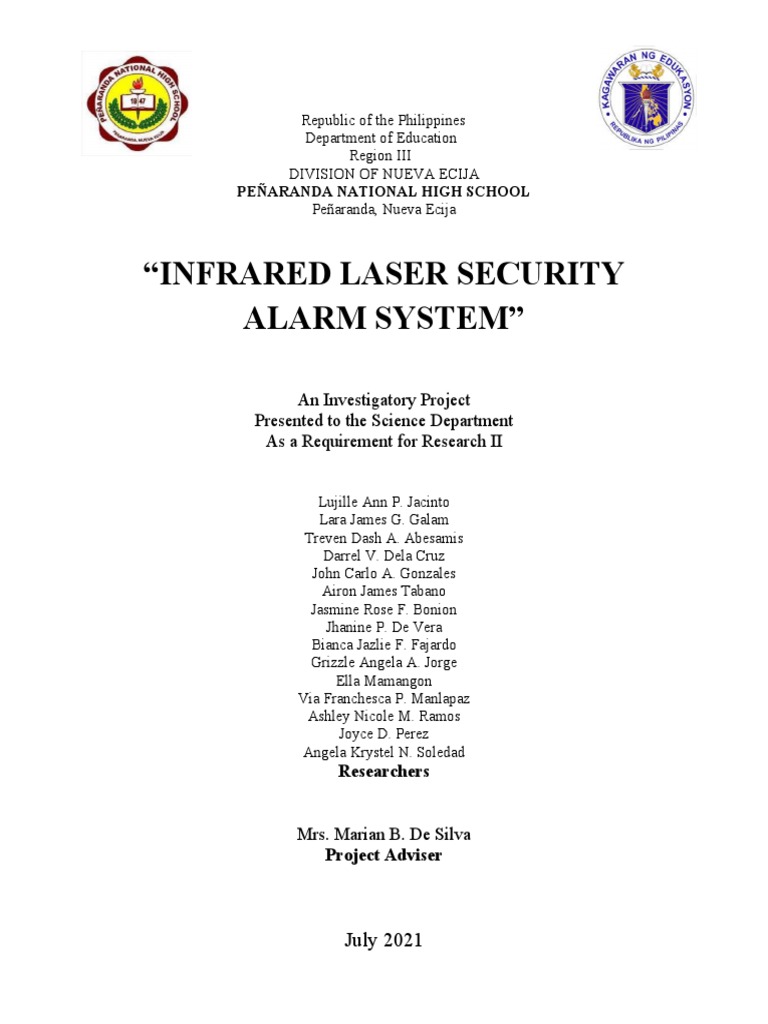 Investigatory Project Write Ups | PDF | Security Alarm | Electrical ...