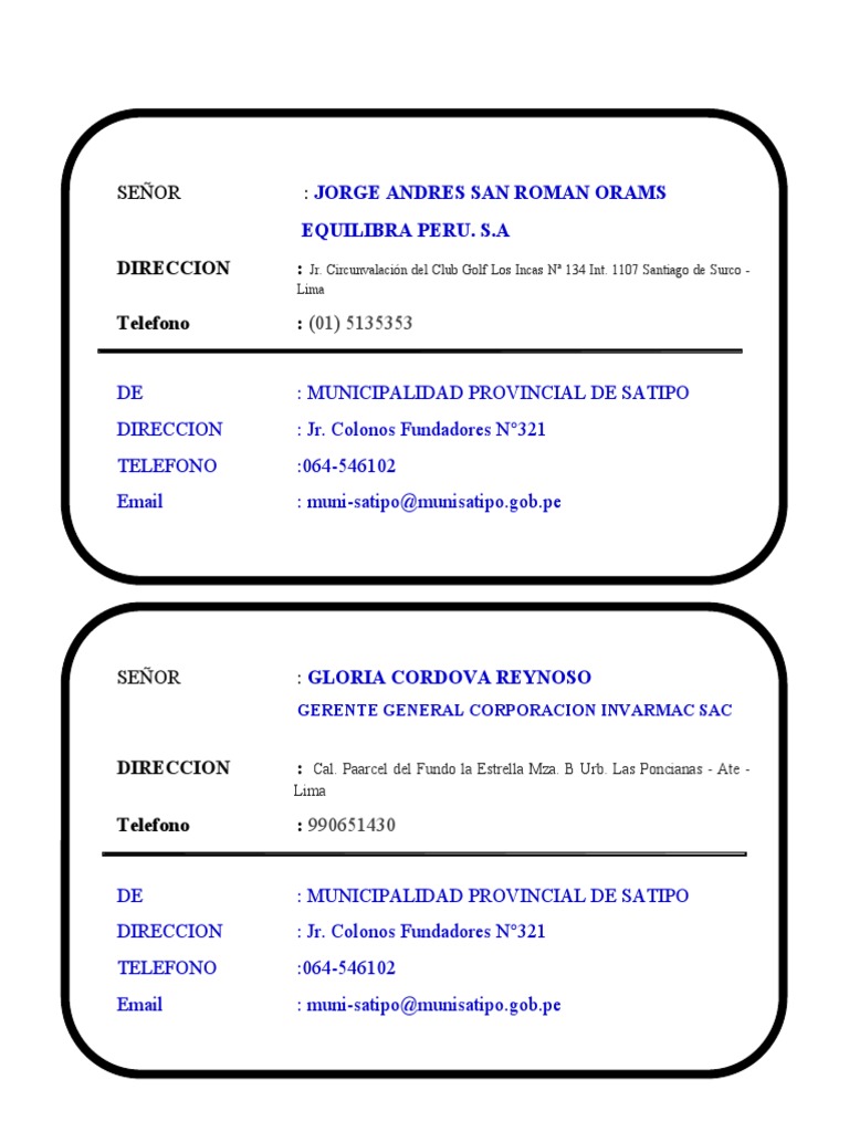 Rotulo - Sobres | PDF