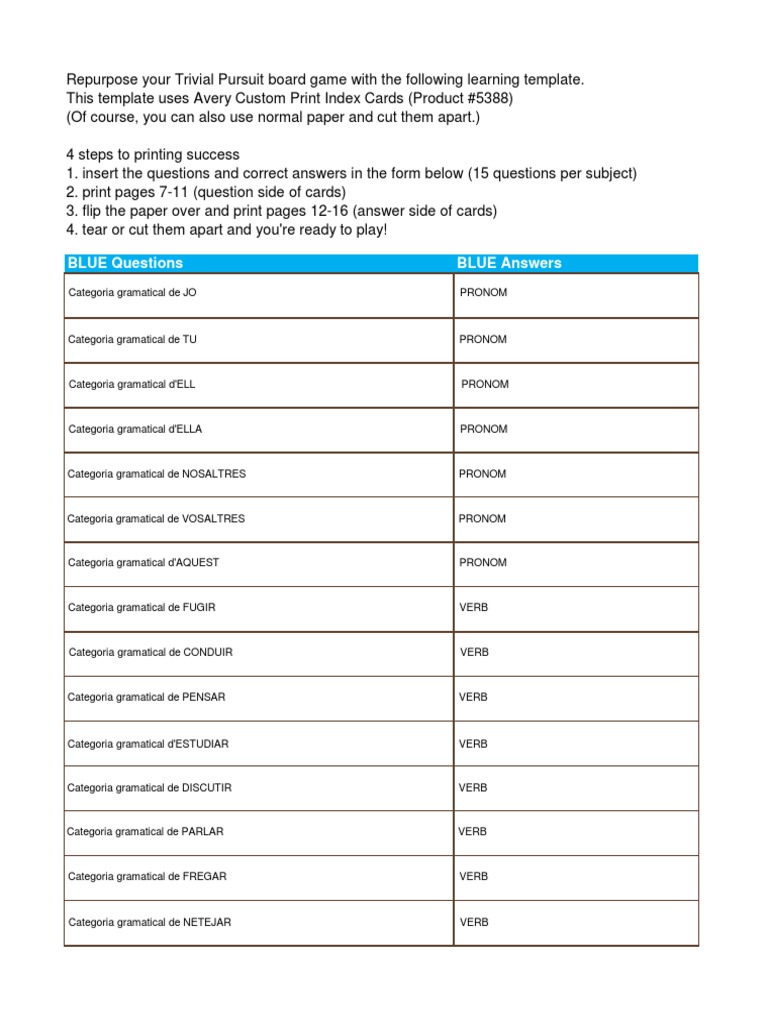 BLUE Questions BLUE Answers | PDF | Linguistics | Language Mechanics