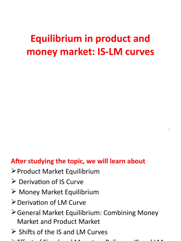 IS LM Curve | PDF | Economic Equilibrium | Supply (Economics)
