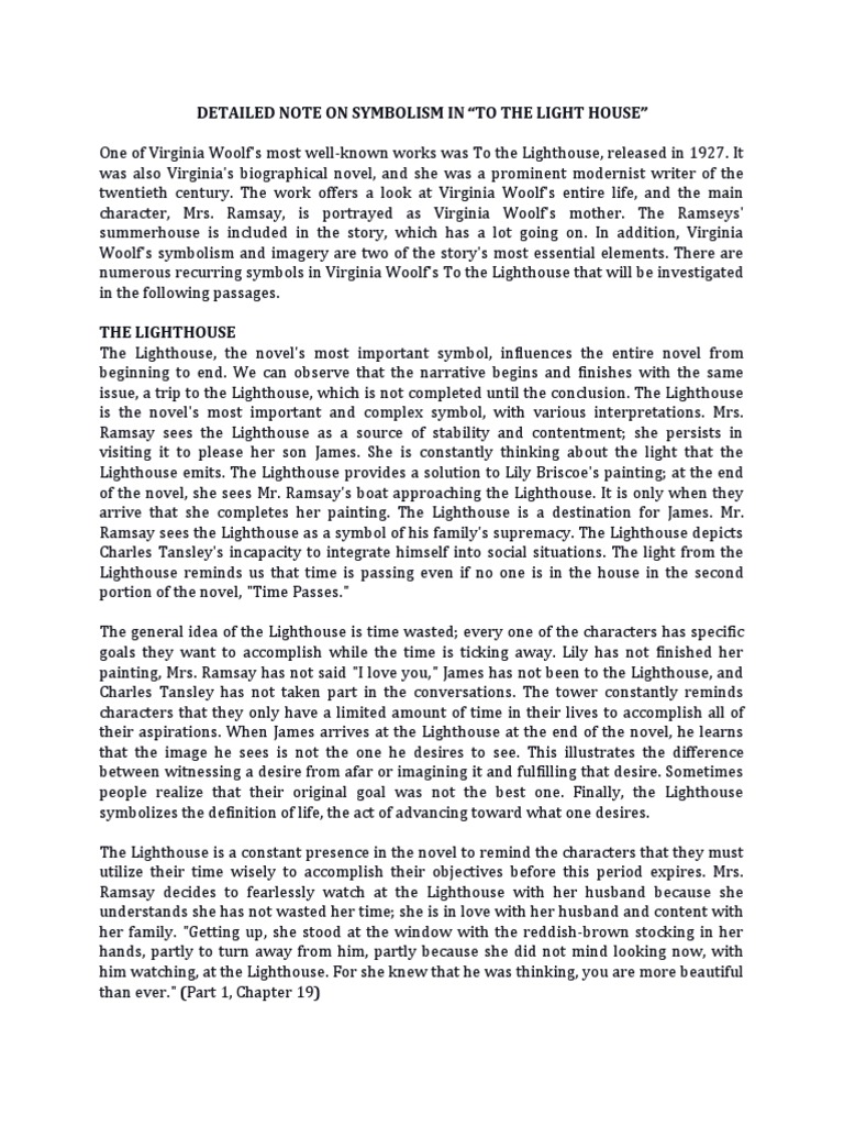 Symbolism in To The Light House | PDF | To The Lighthouse