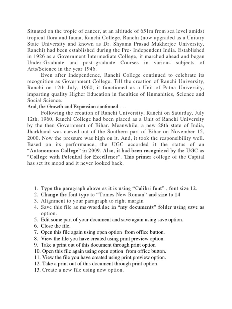 MS Word Assignment1 | PDF | Printing | Text