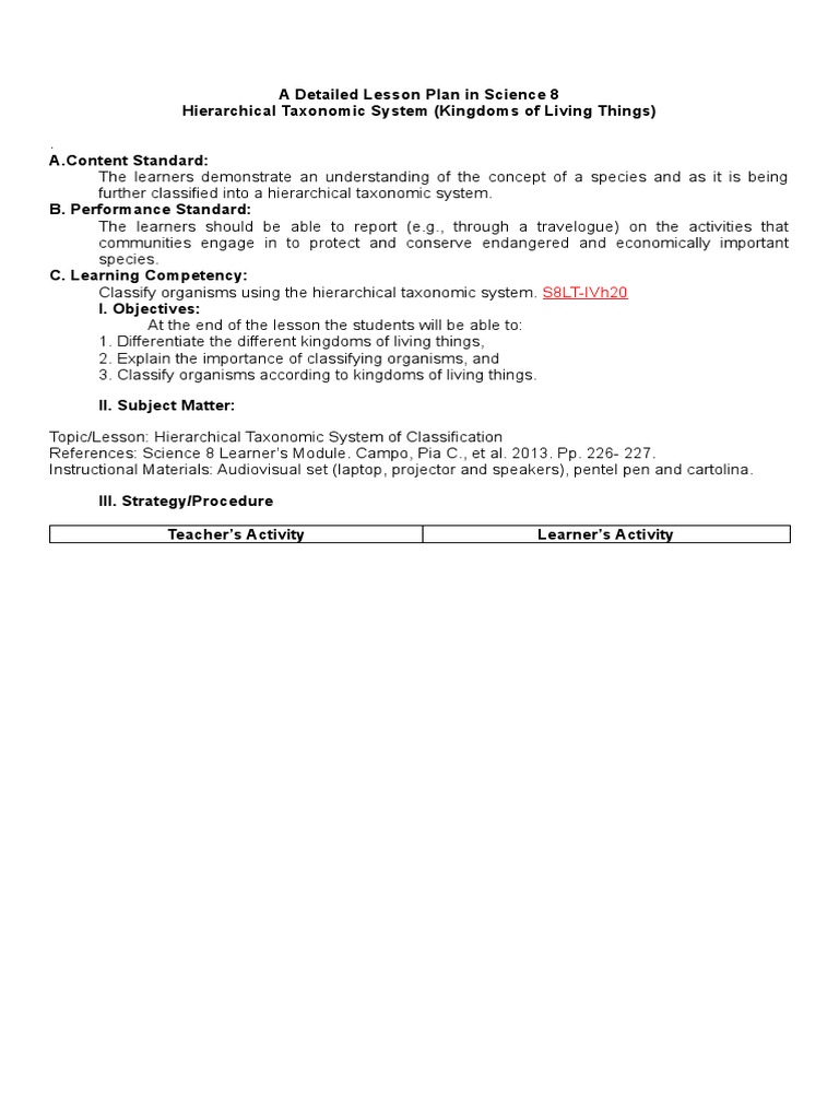 A Detailed Lesson Plan in Science 8 | PDF