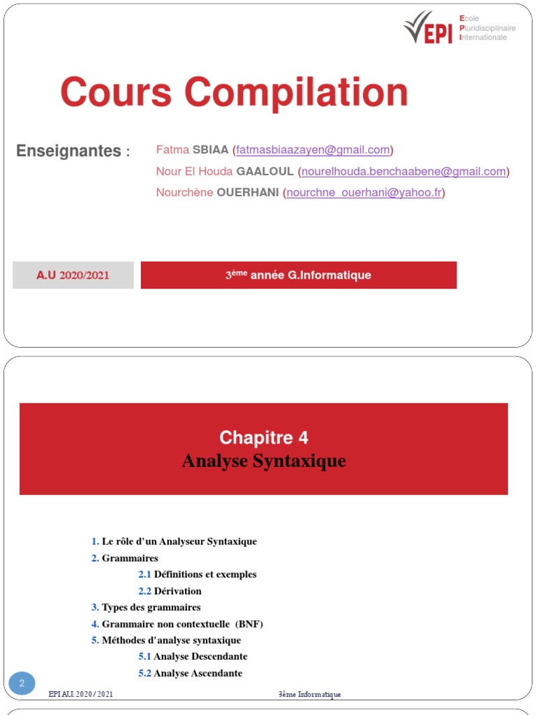 Chapitre 4 | PDF | Analyse syntaxique | Informatique théorique