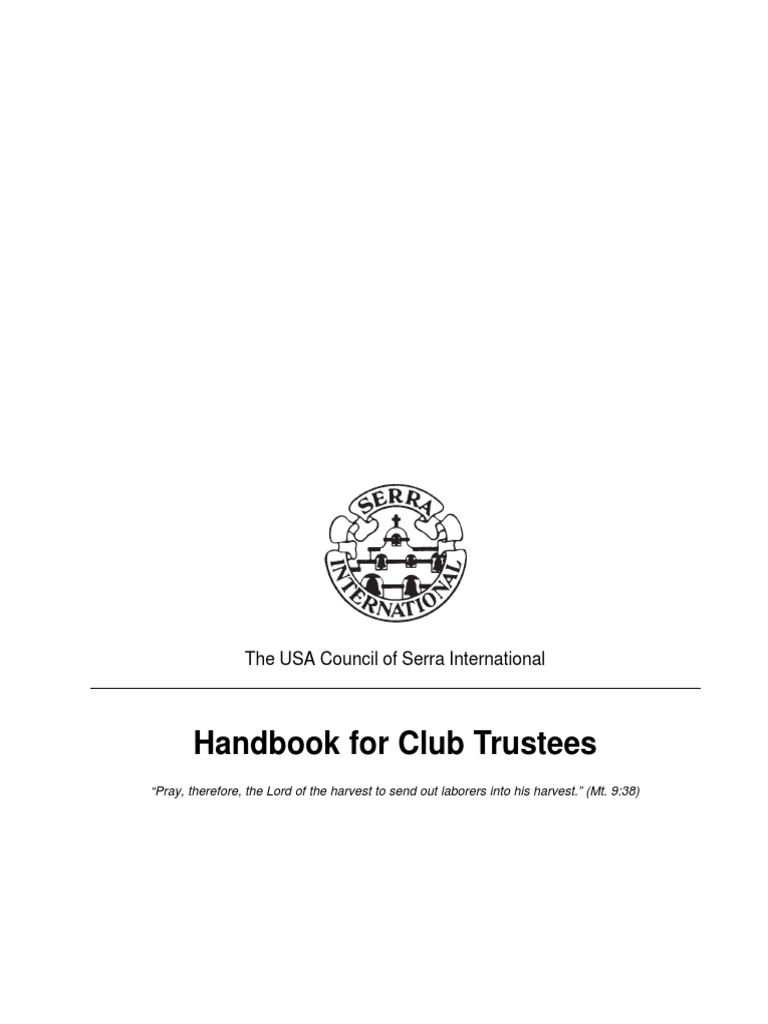 Handbook For Club Trustees: The USA Council of Serra International ...