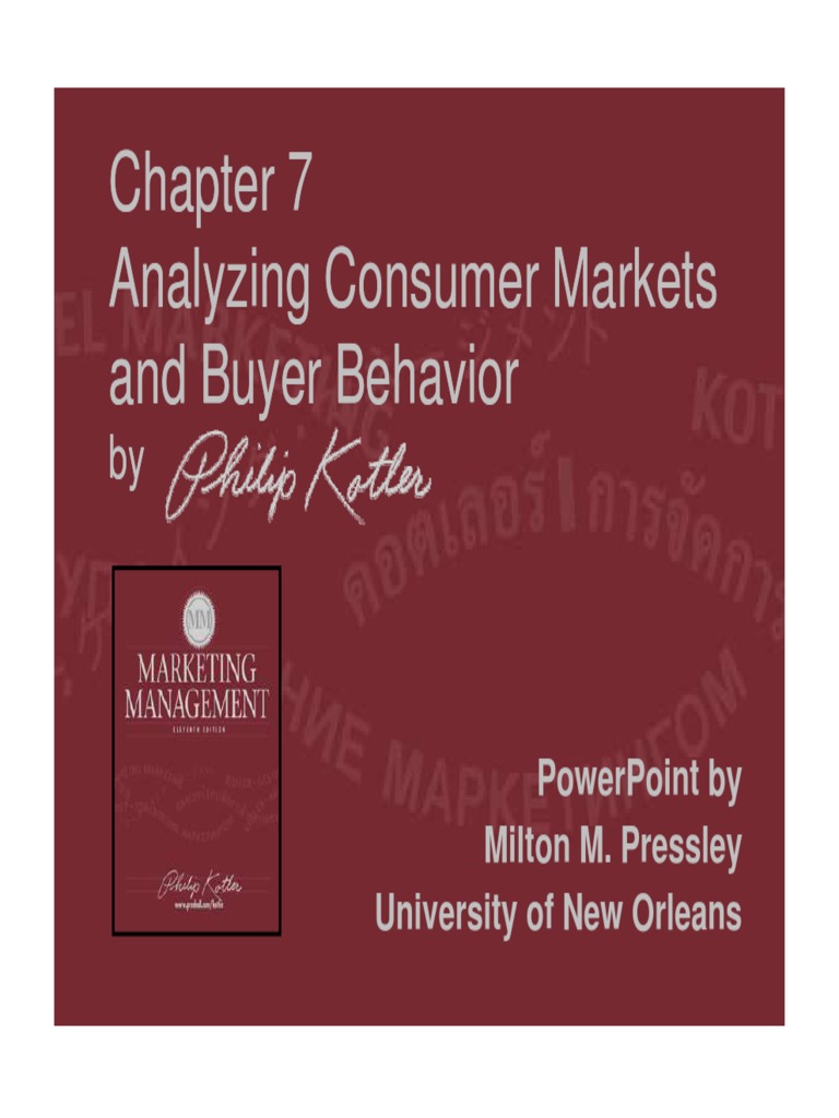 Analyzing Consumer Markets Analyzing Consumer Markets and Buyer ...