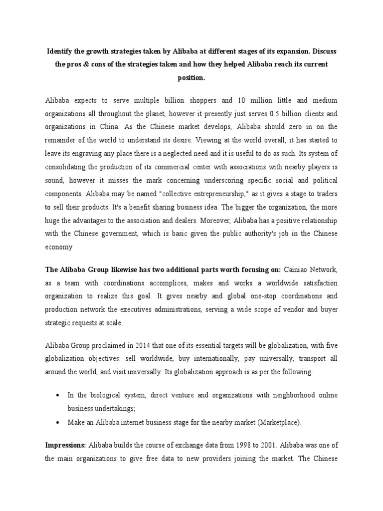 Growth Strategy Ali Baba | PDF | Alibaba Group | Business