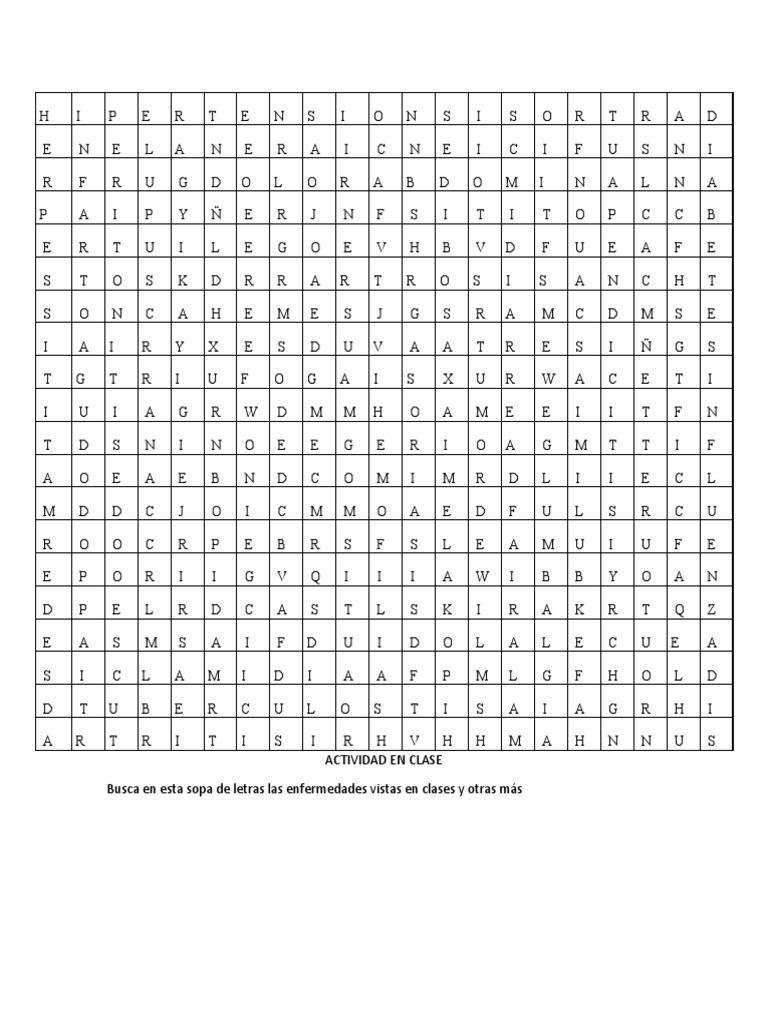 Sopa de Letras: Enfermedades Comunes | PDF | Epidemiología | Medicina