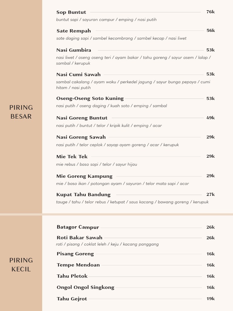 Contoh Menu Coffee Shop | PDF | Hot Drinks | Southeast Asian Cuisine