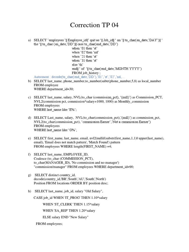 Correction TP 4 | PDF