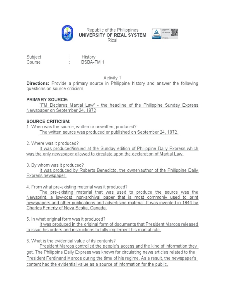 Martial Law Declaration Analysis | PDF | History