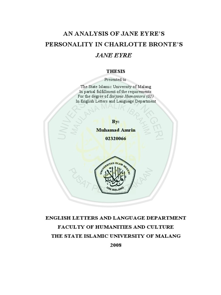 An Analysis of Jane Eyre'S Personality in Charlotte Bronte'S | PDF ...