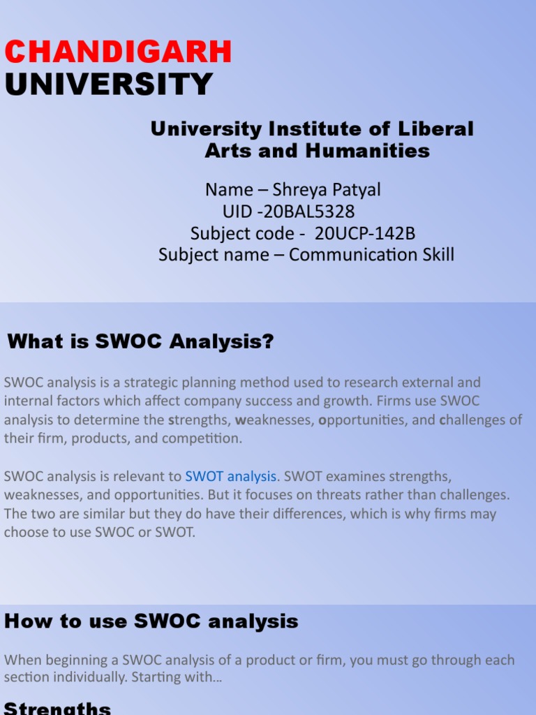 Swoc Analysis 1 | PDF | Swot Analysis | Microeconomics