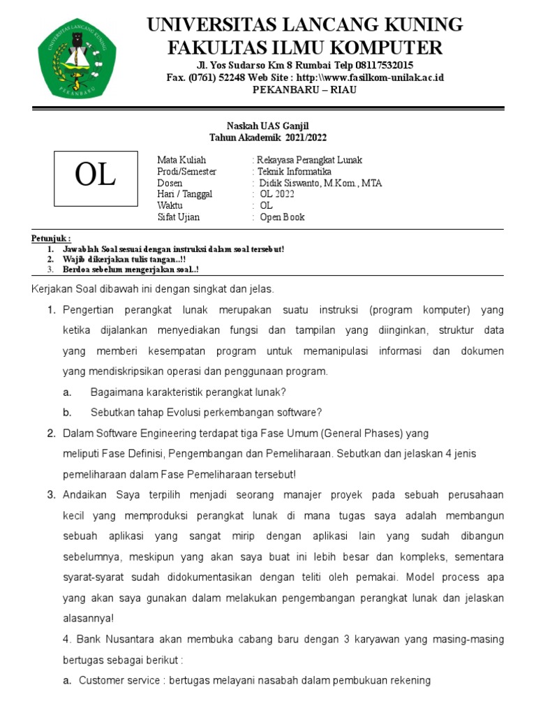 Soal UAS RPL Pak Didik | PDF
