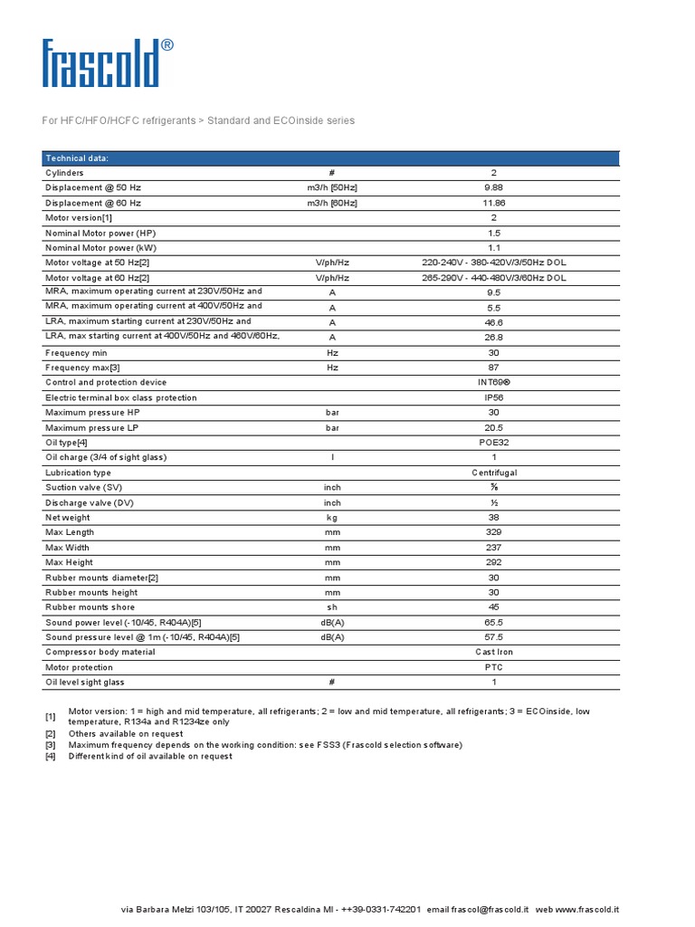 Data Sheets: For Hfc/Hfo/Hcfc Refrigerants Standard and Ecoinside ...
