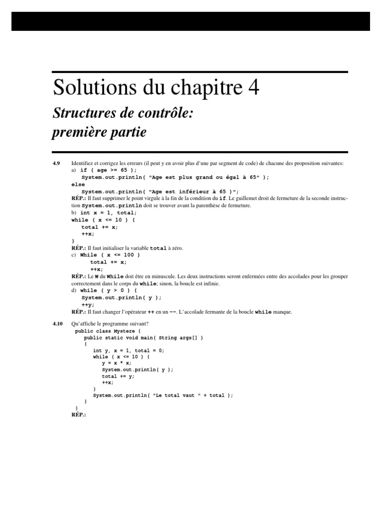 Sol 04 | PDF | Java (Langage de programmation) | Structure de contrôle