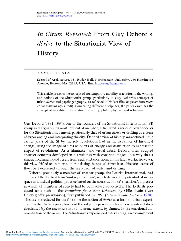 In Girum Revisited From Guy Debords Derive To The Situationist View of ...